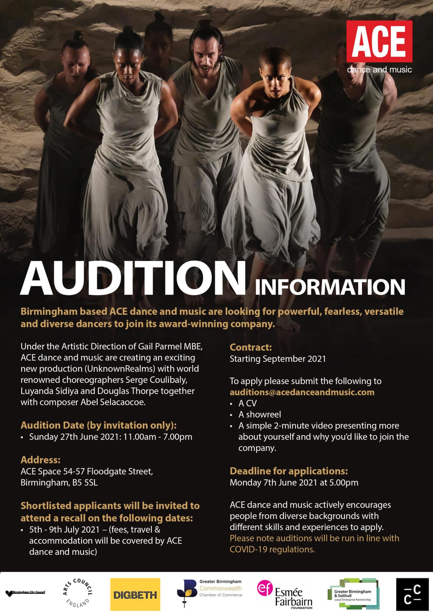 ACE Dance and Music - Audition Callout | Theatre and Dance NI