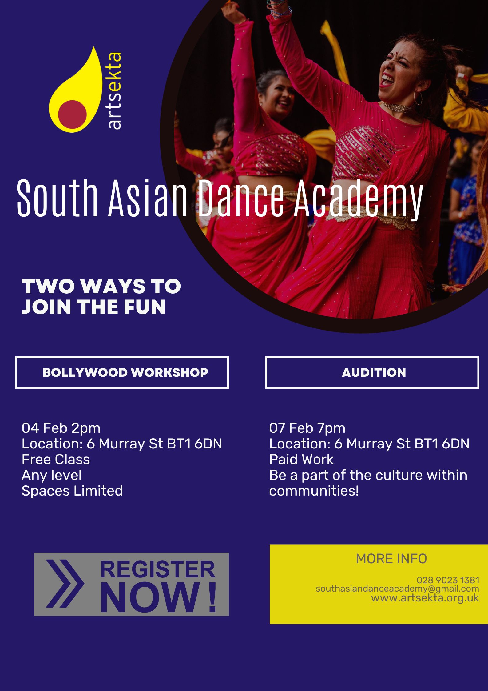 South Asian Dance Academy - Bollywood Workshop and Audition - Theatre ...
