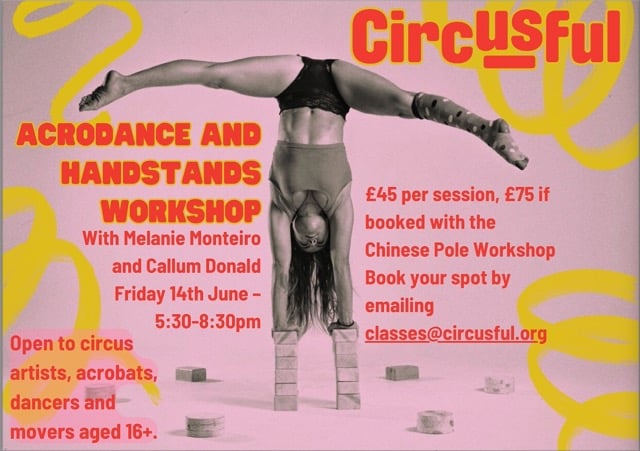 Circusful Workshops in June - Acro and Handstands / Chinese Pole with ...